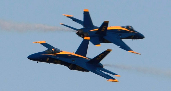 Blue Angels in the sky mean highway closures on the ground