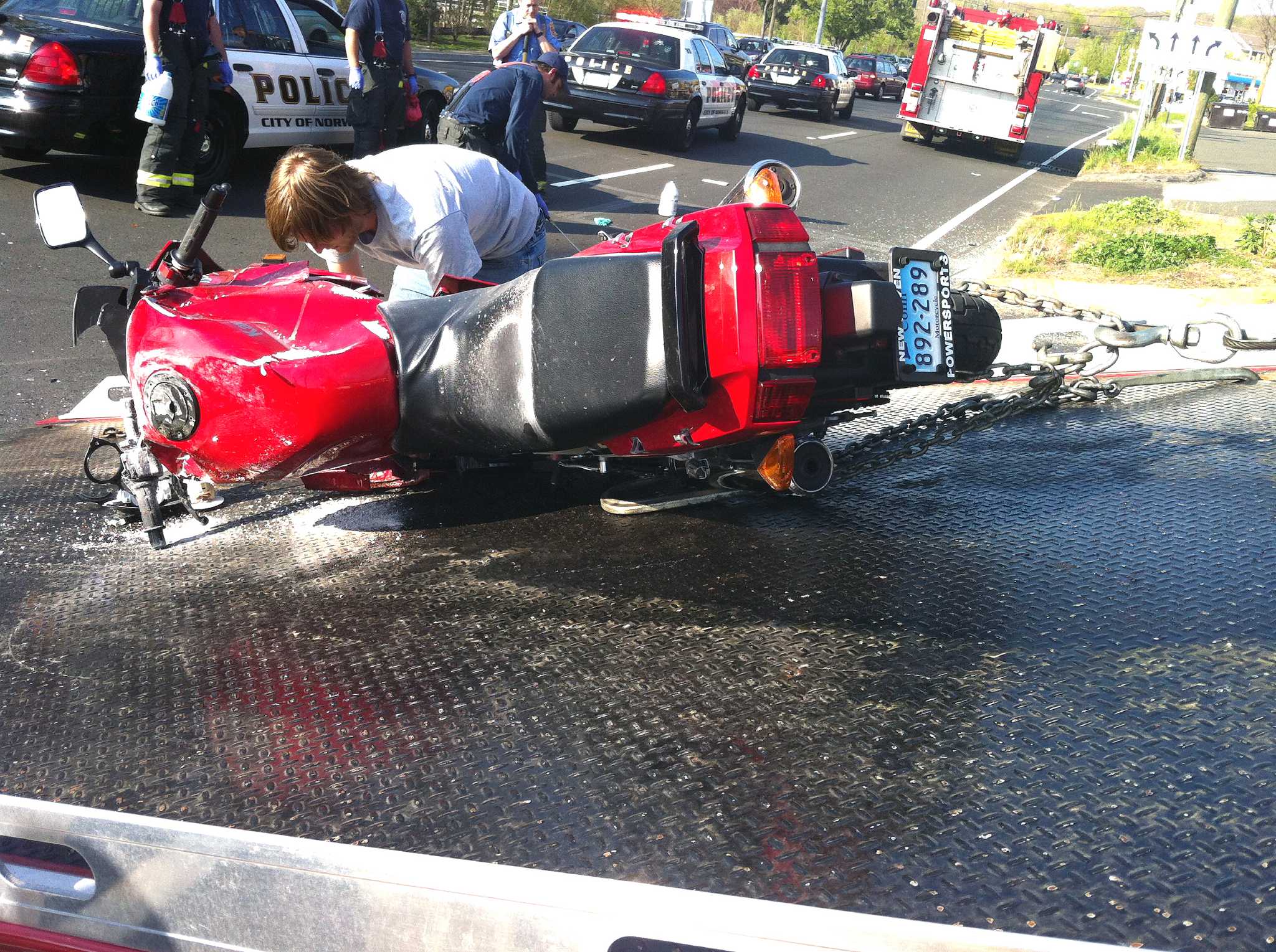 Motorcyclist injured in Route 7 collision