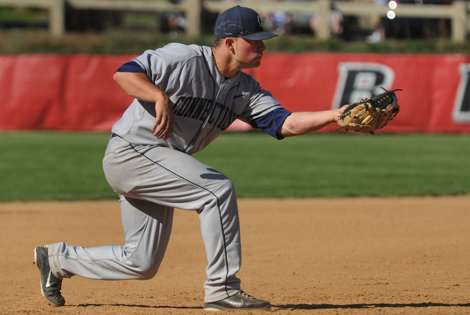 UConn's Testani handles move to 3rd base with humor