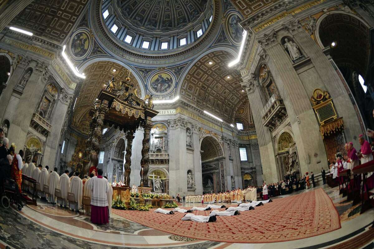 Pope Benedict XVI leads an priest ordination