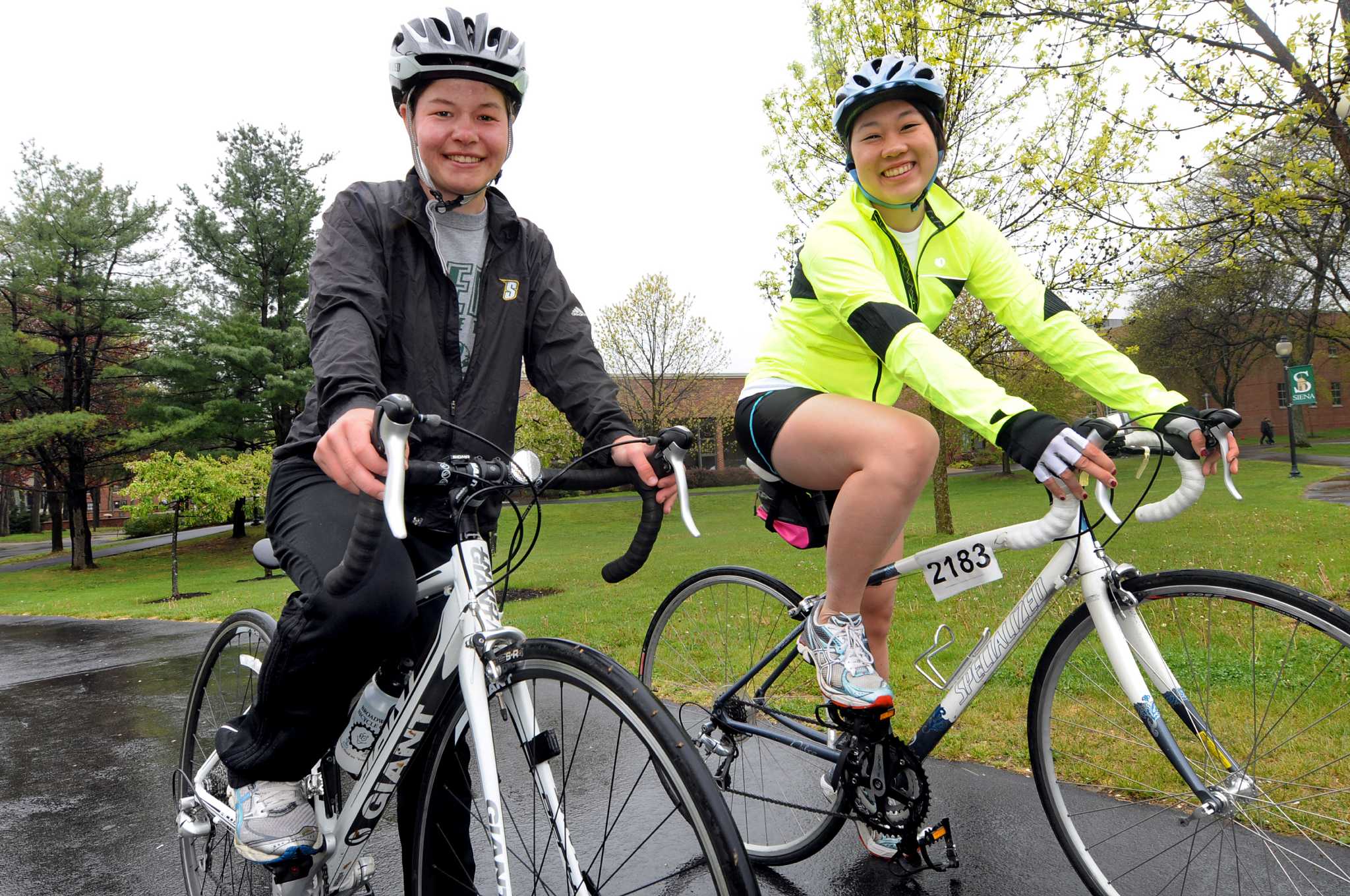 Siena bike riders taking service road