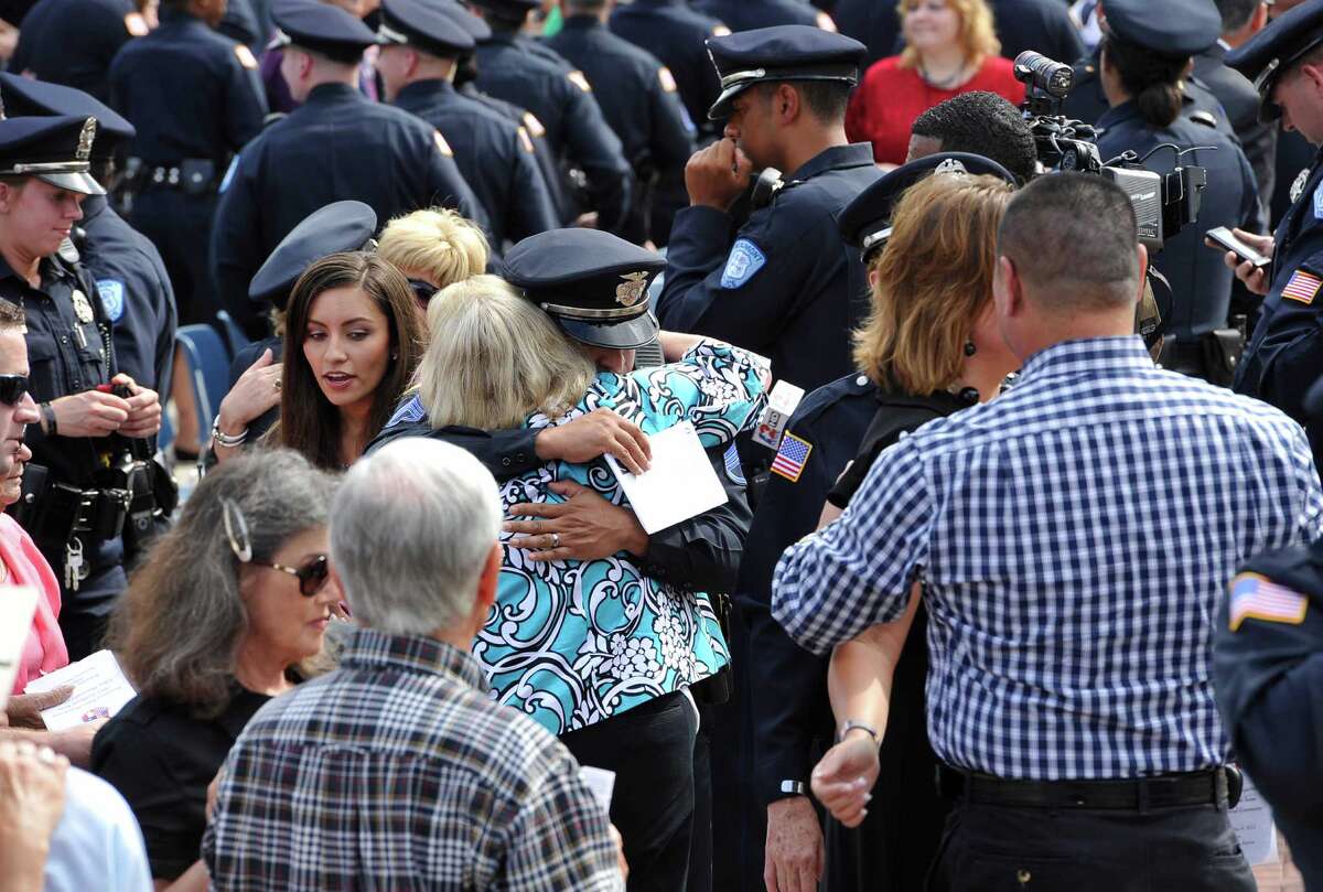 Fallen Beaumont officers remembered with new statue, badge