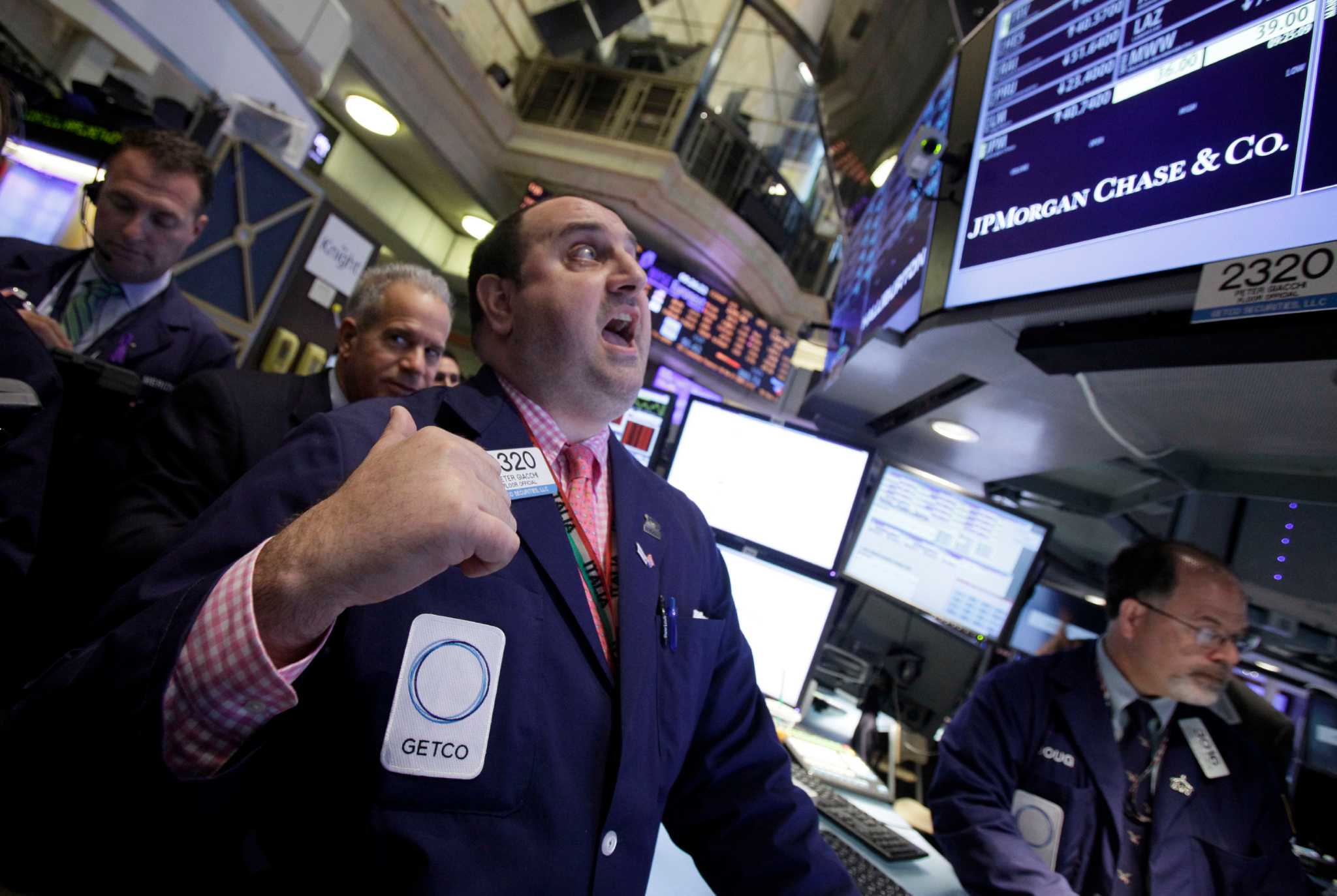 Muted drop for stocks