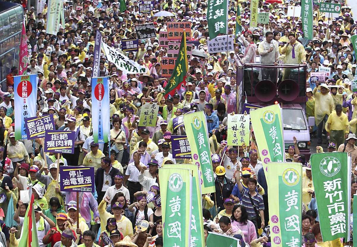 Thousands in Taiwan protest president's policies
