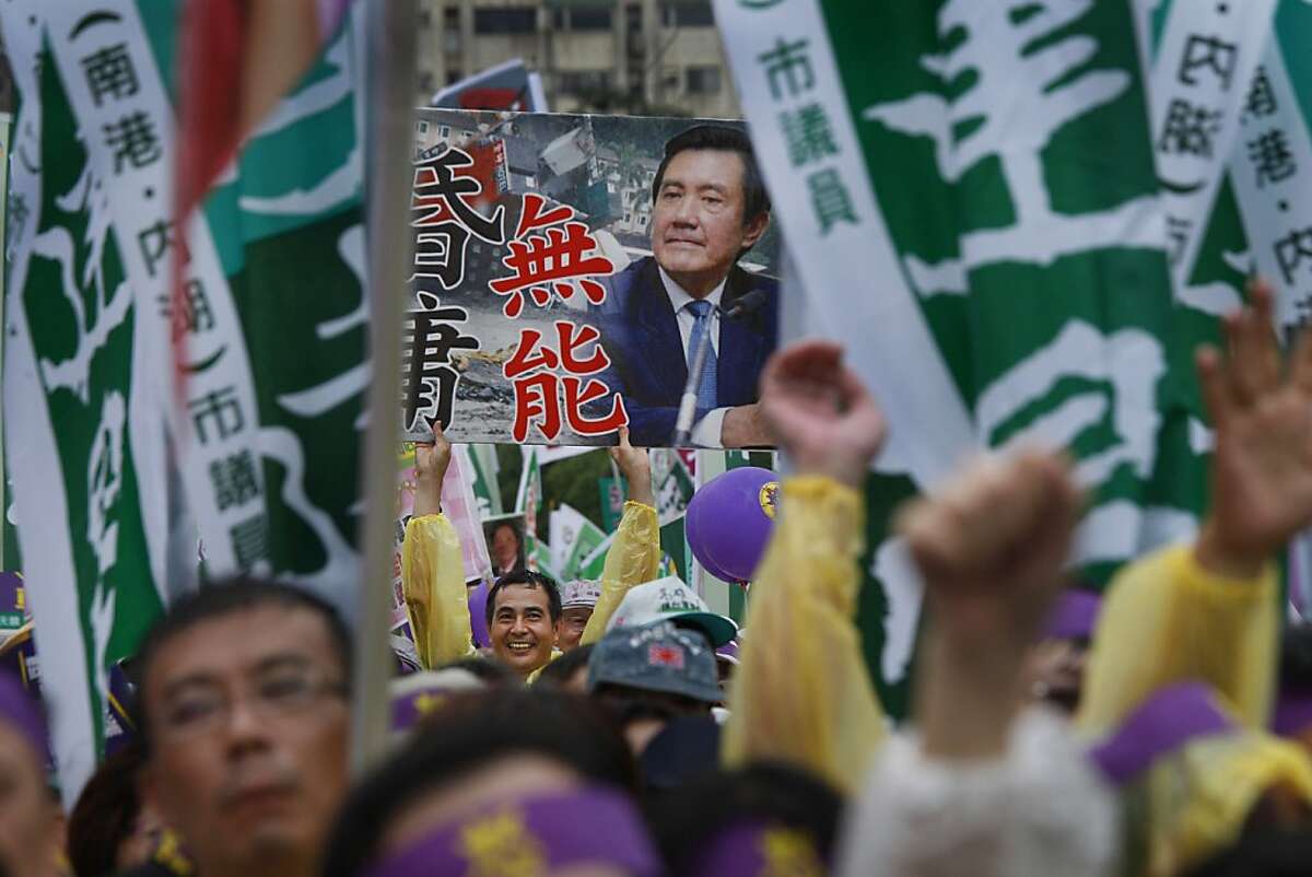 Thousands in Taiwan protest president's policies