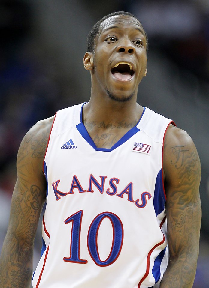Tyshawn Taylor from Kansas works out for Warriors