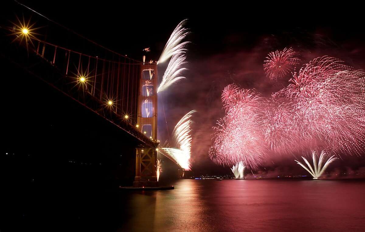 Golden Gate Bridge 75th: fireworks and fog