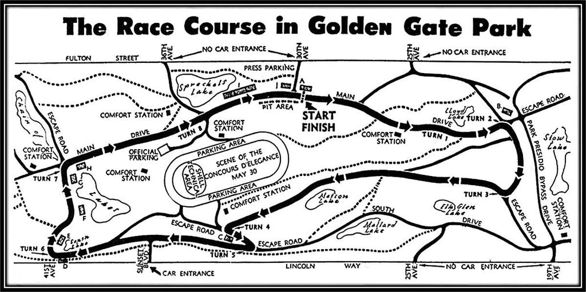 1952 car race spectacle in Golden Gate Park