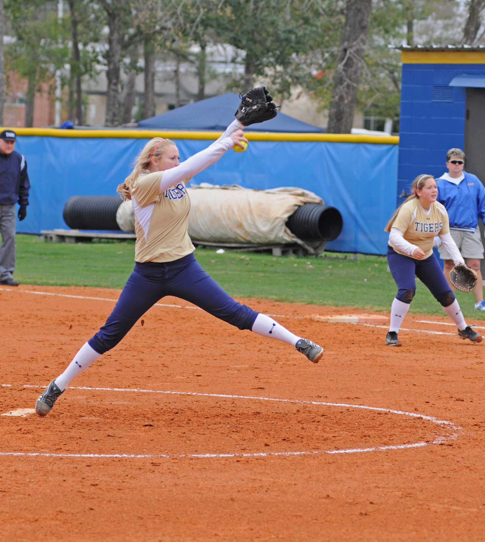 Softball: Tigers two steps from title