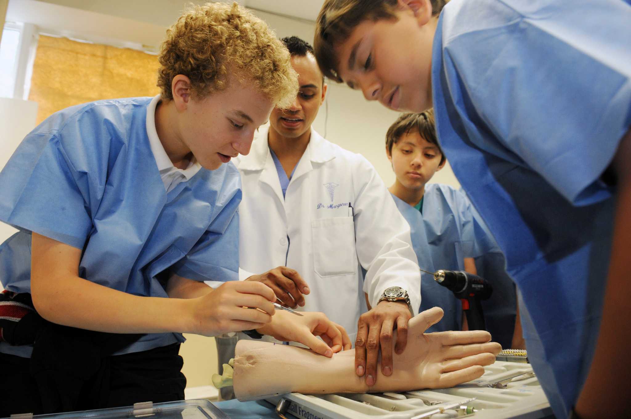Science students are surgeons for a day