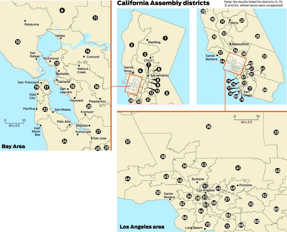 ELECTION 2012 / California Assembly districts