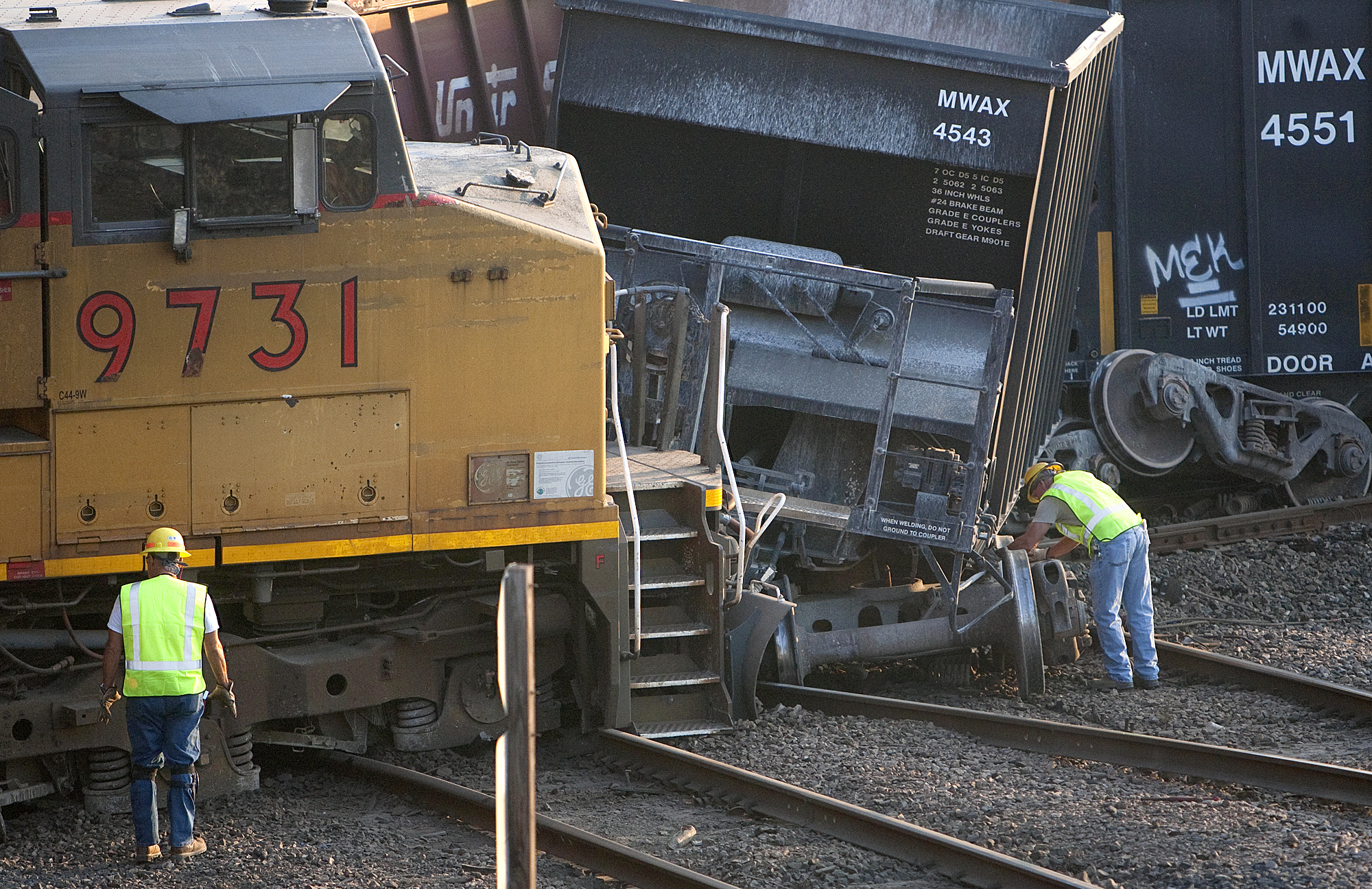 Trains collide, causing derailment on northeast side