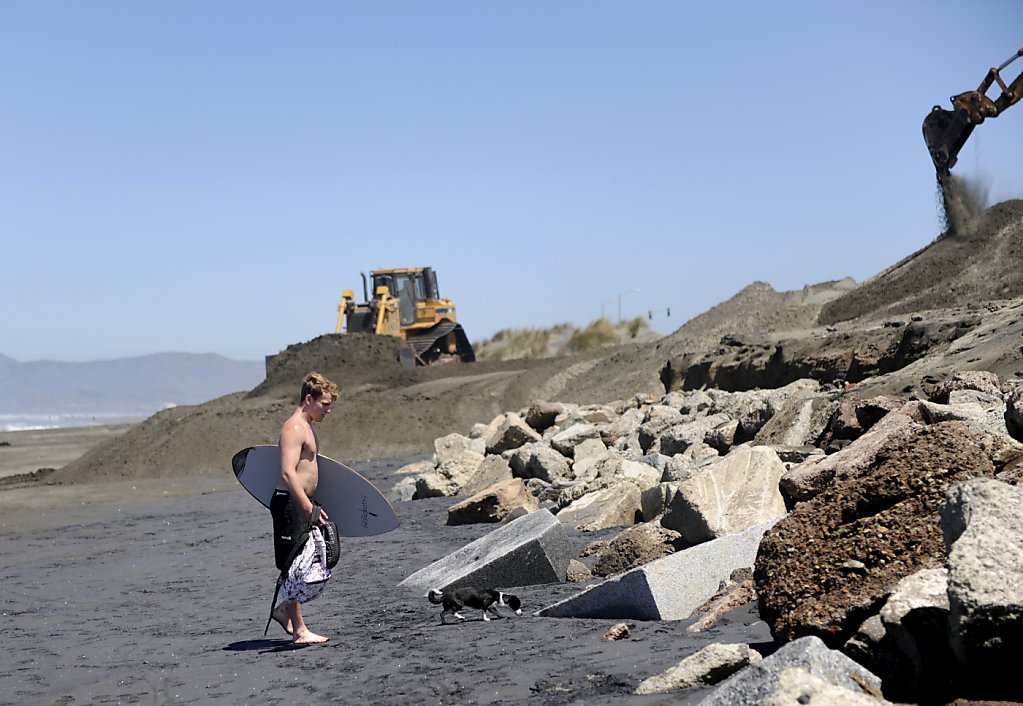 Tombstones from long ago surfacing on S.F. beach