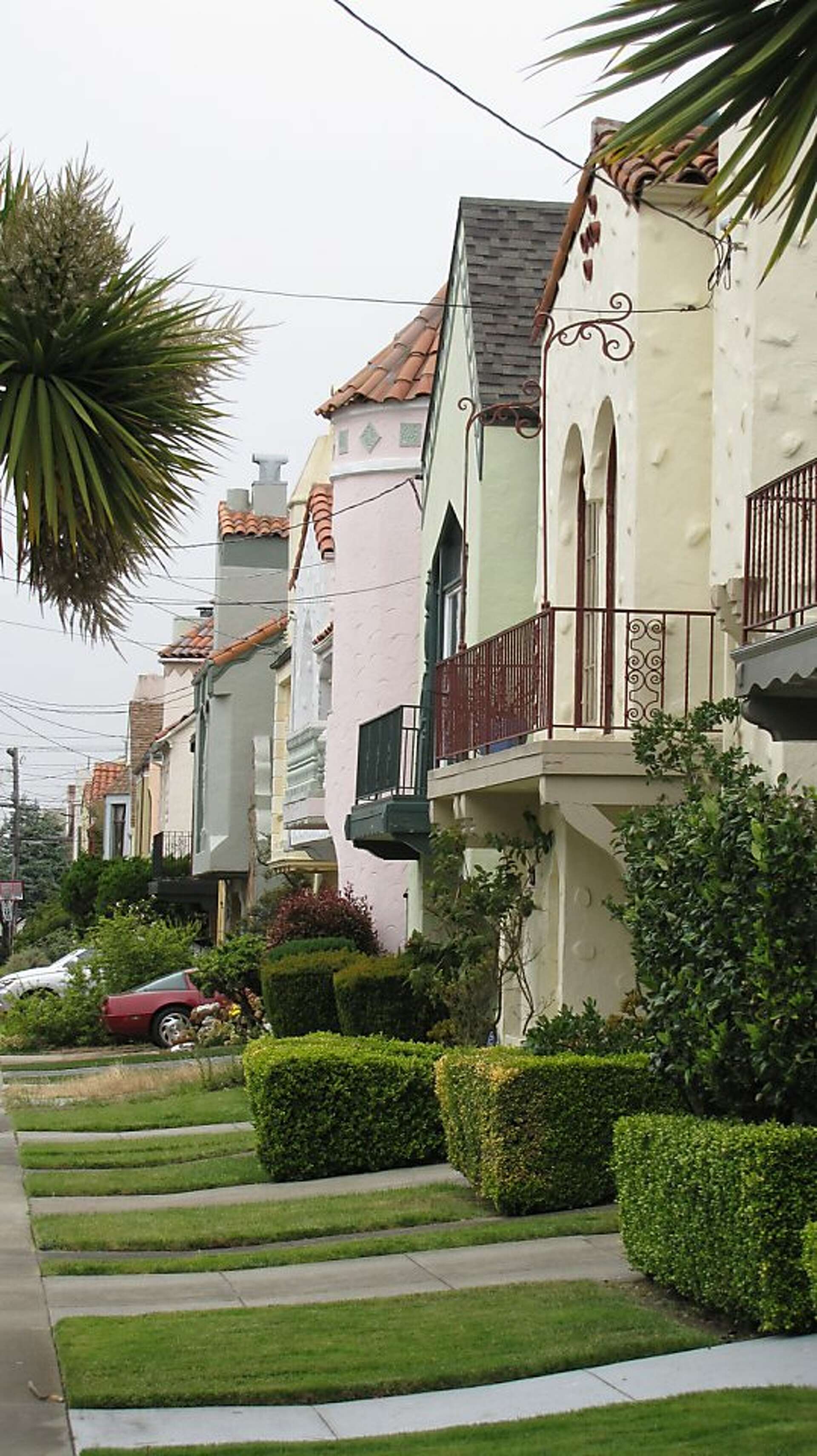 Sunset homes so colorful they cut through the fog