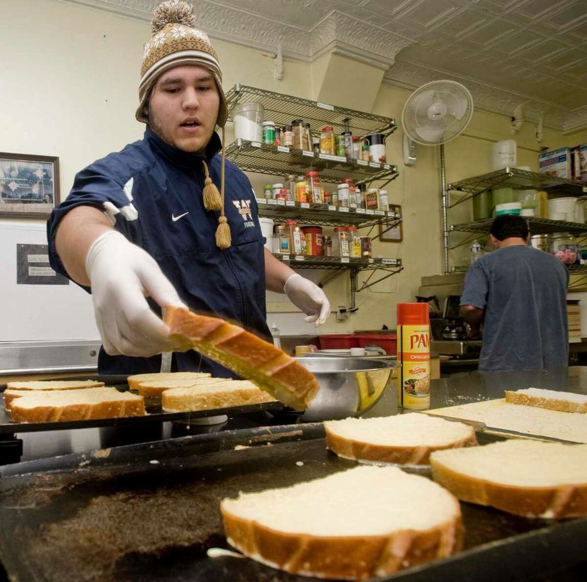 WestConn athletes and homeless build rapport over breakfast