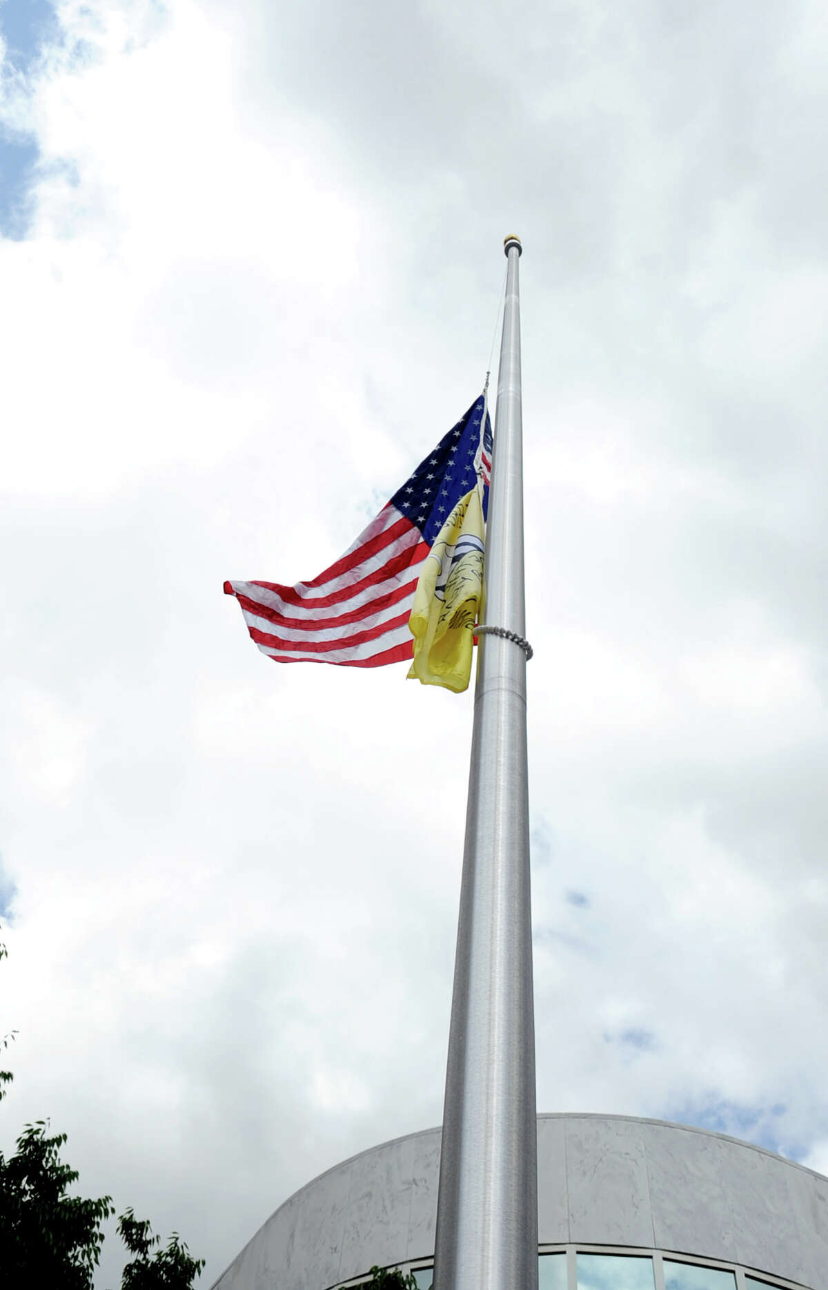 Ferguson Library gets new flag pole