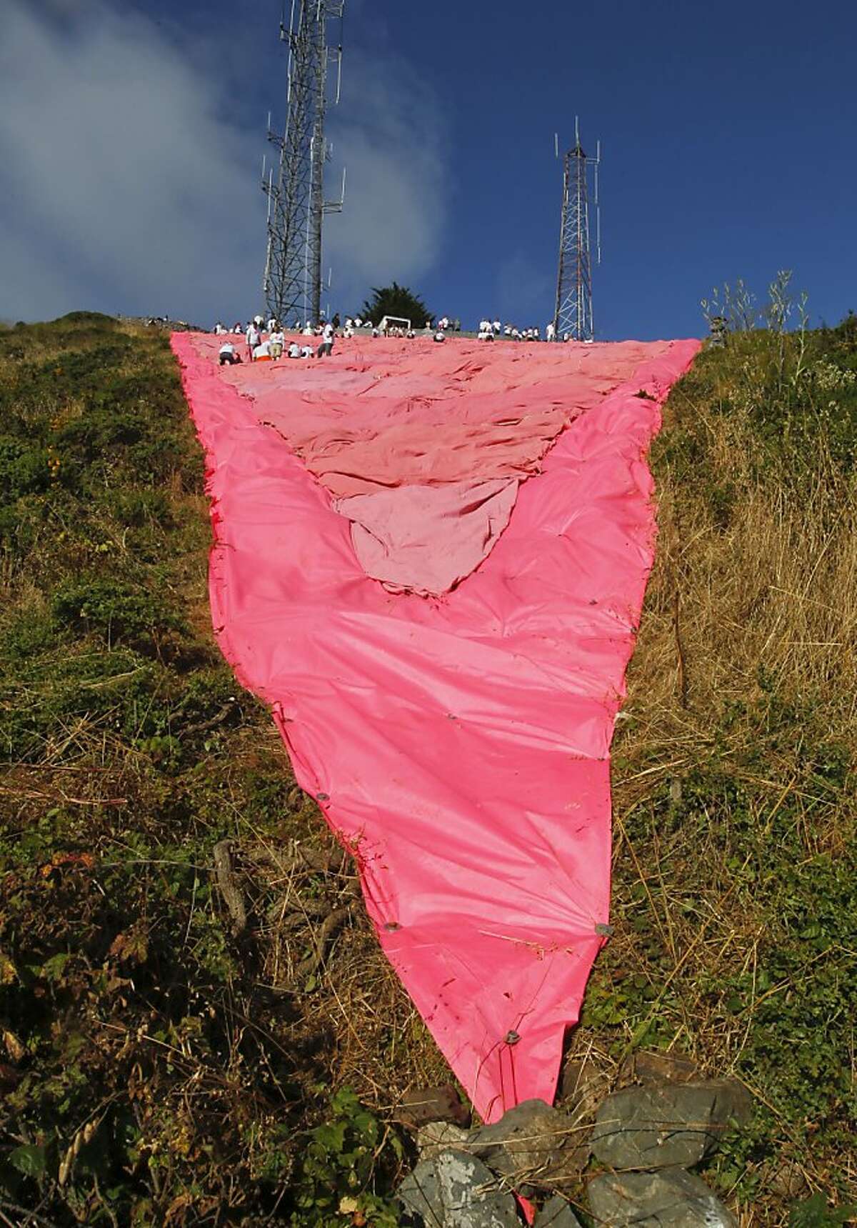 Pink triangle goes up on Twin Peaks for Pride Day