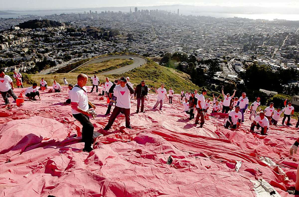 Pink triangle goes up on Twin Peaks for Pride Day