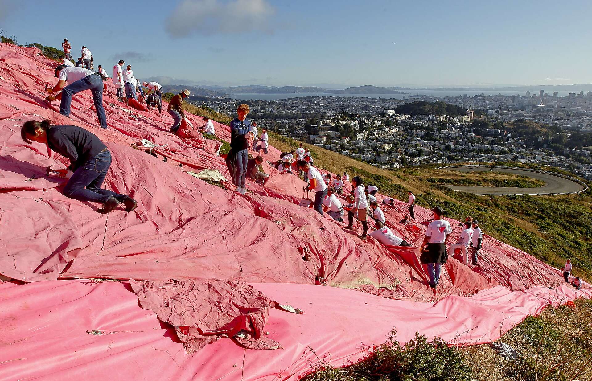 Pink triangle goes up on Twin Peaks for Pride Day