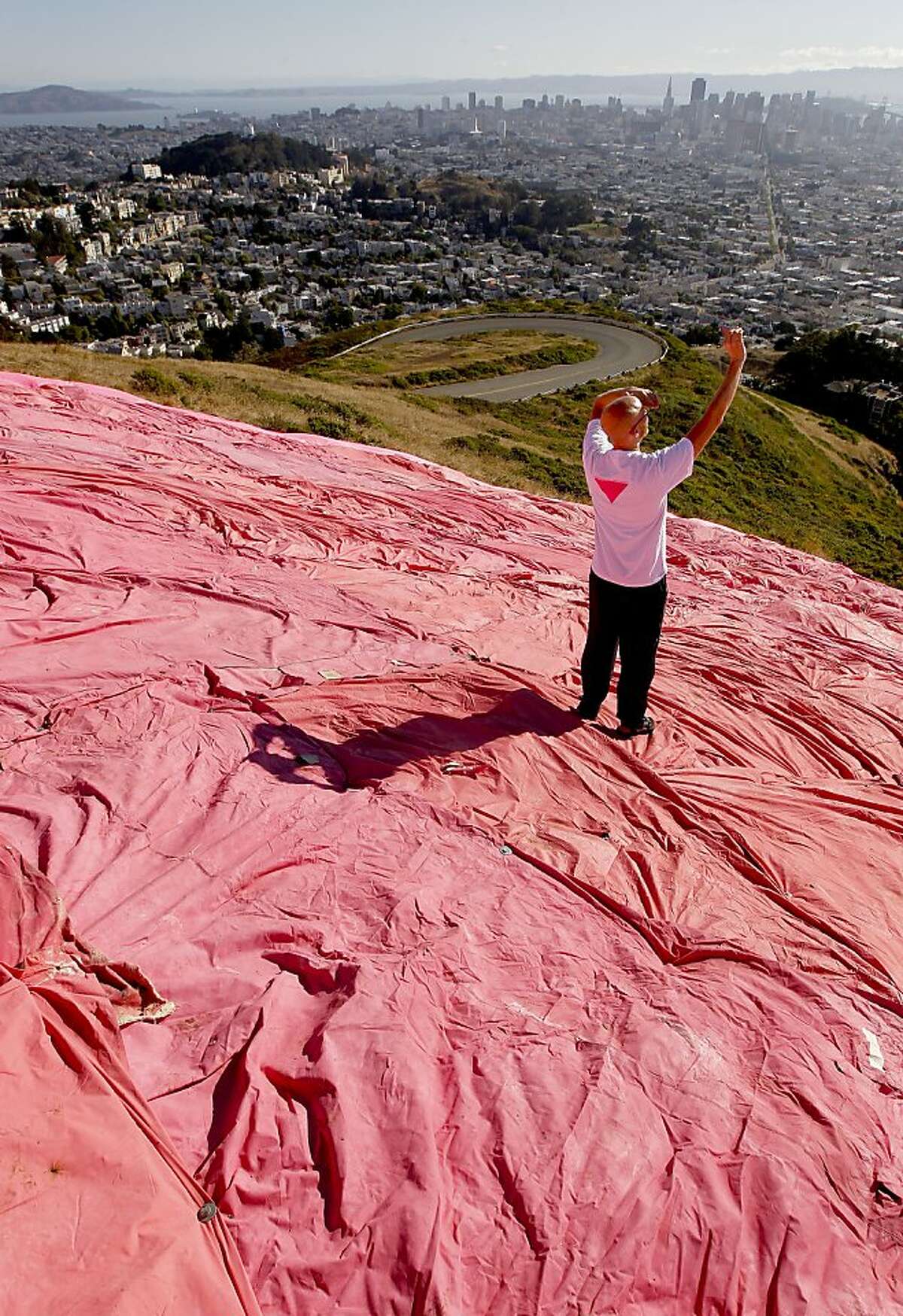 Pink triangle goes up on Twin Peaks for Pride Day