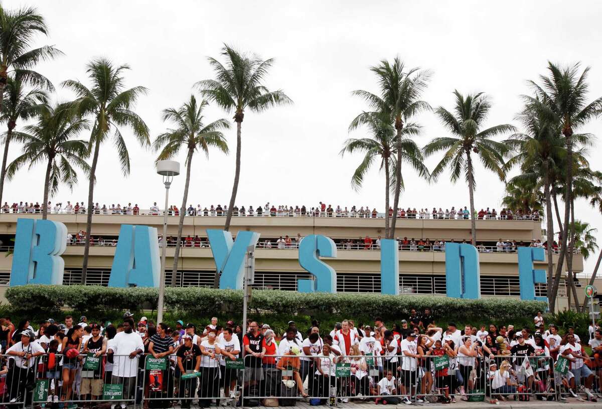 Heat celebrate in the streets