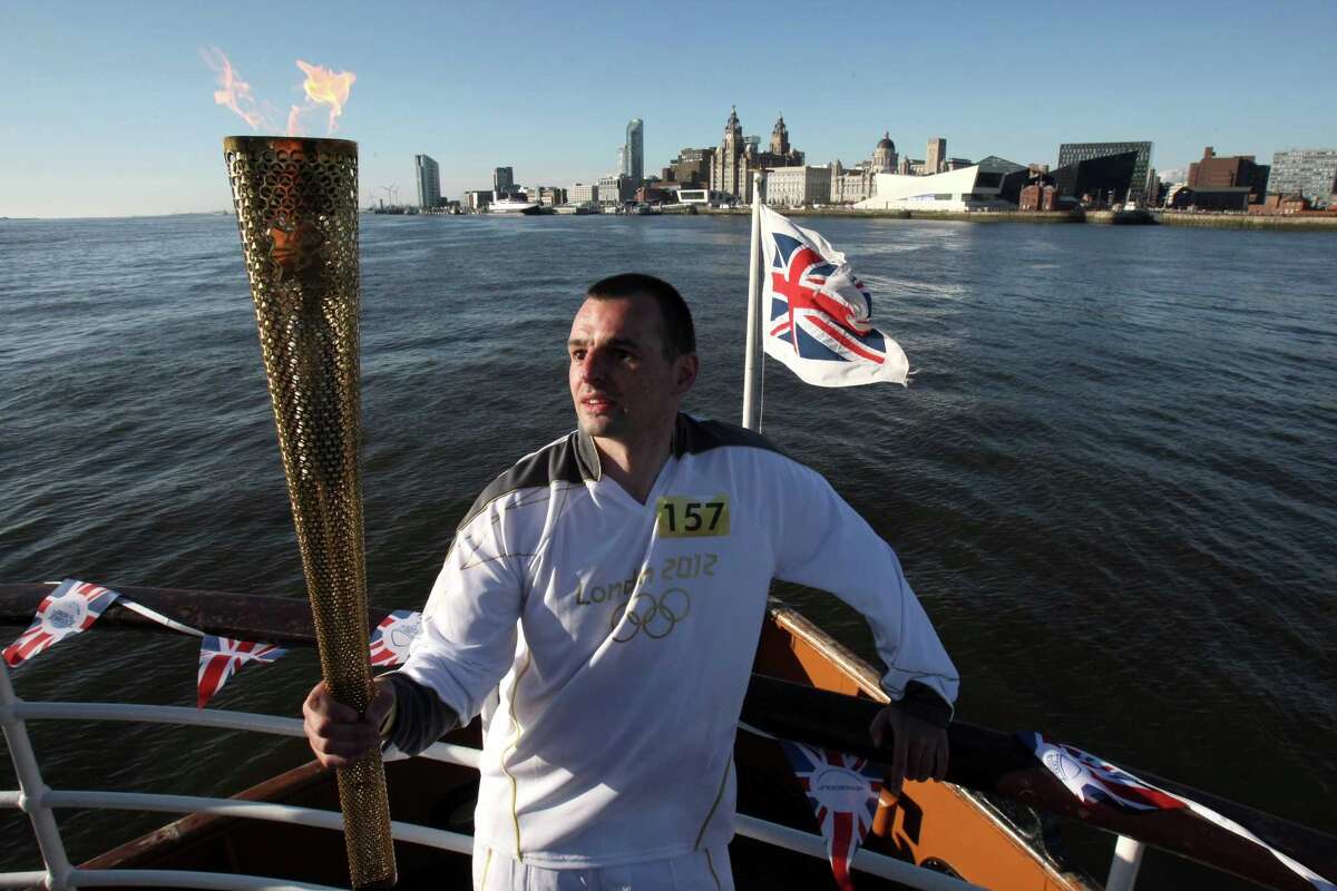 Olympic torch relay through UK