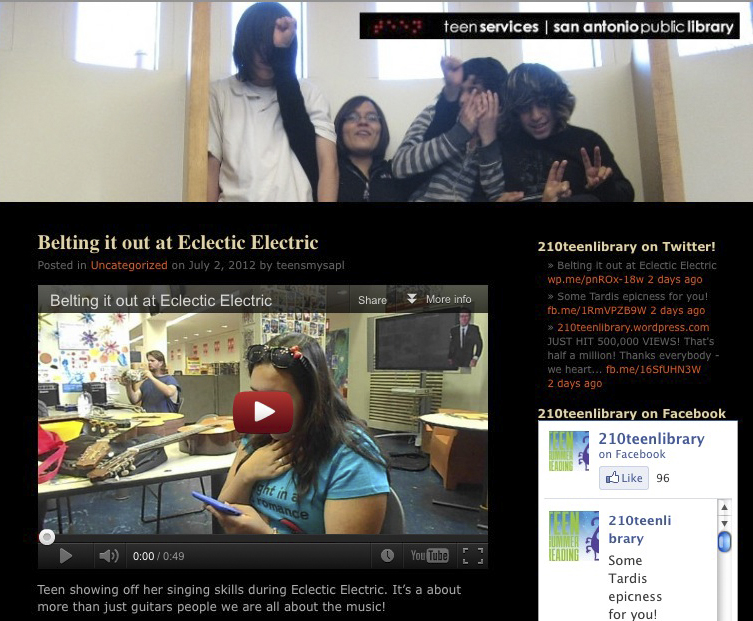 Library teen blog draws 500,000 views