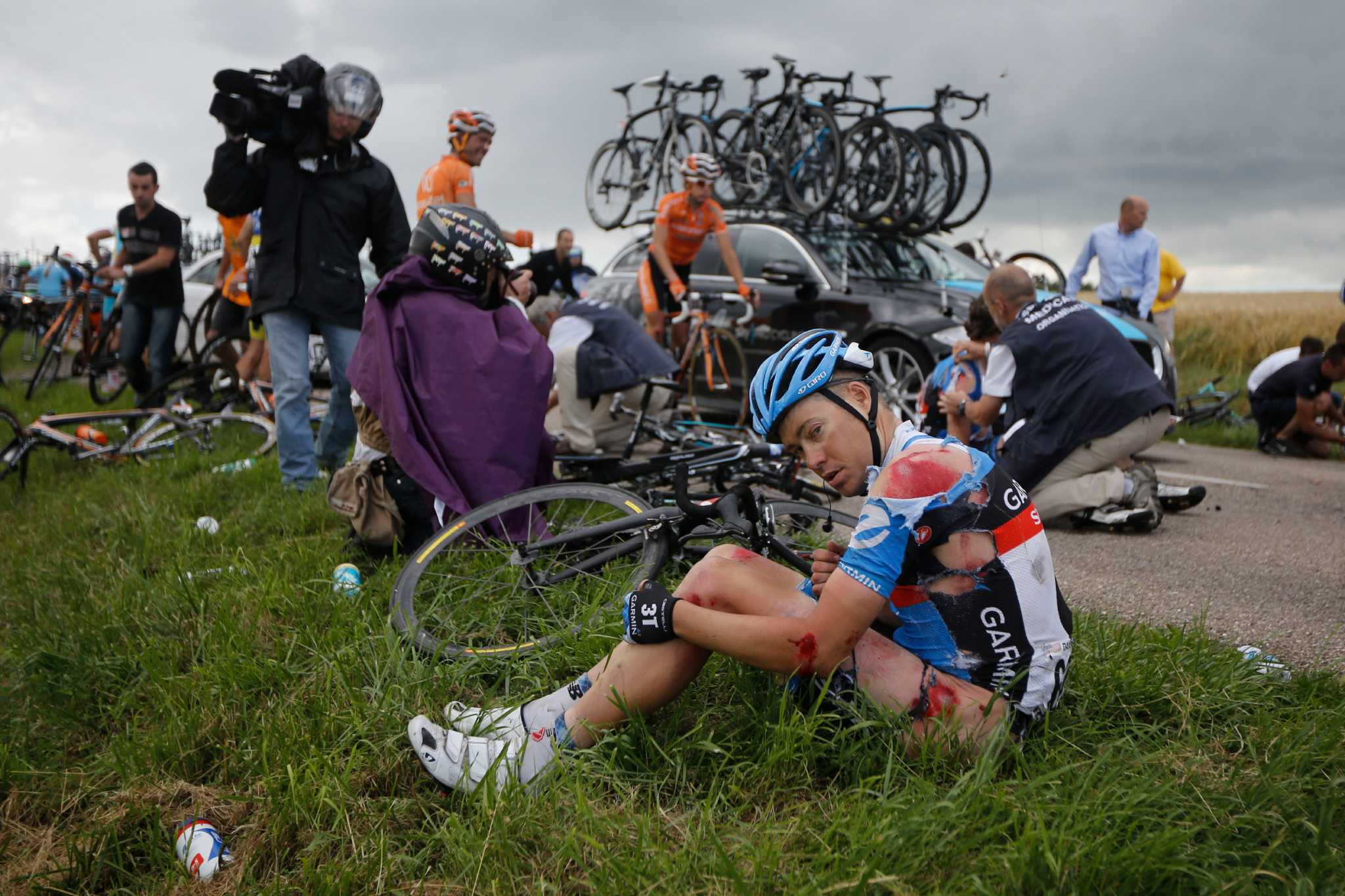 Tour de France: Bloody crash mars sixth stage