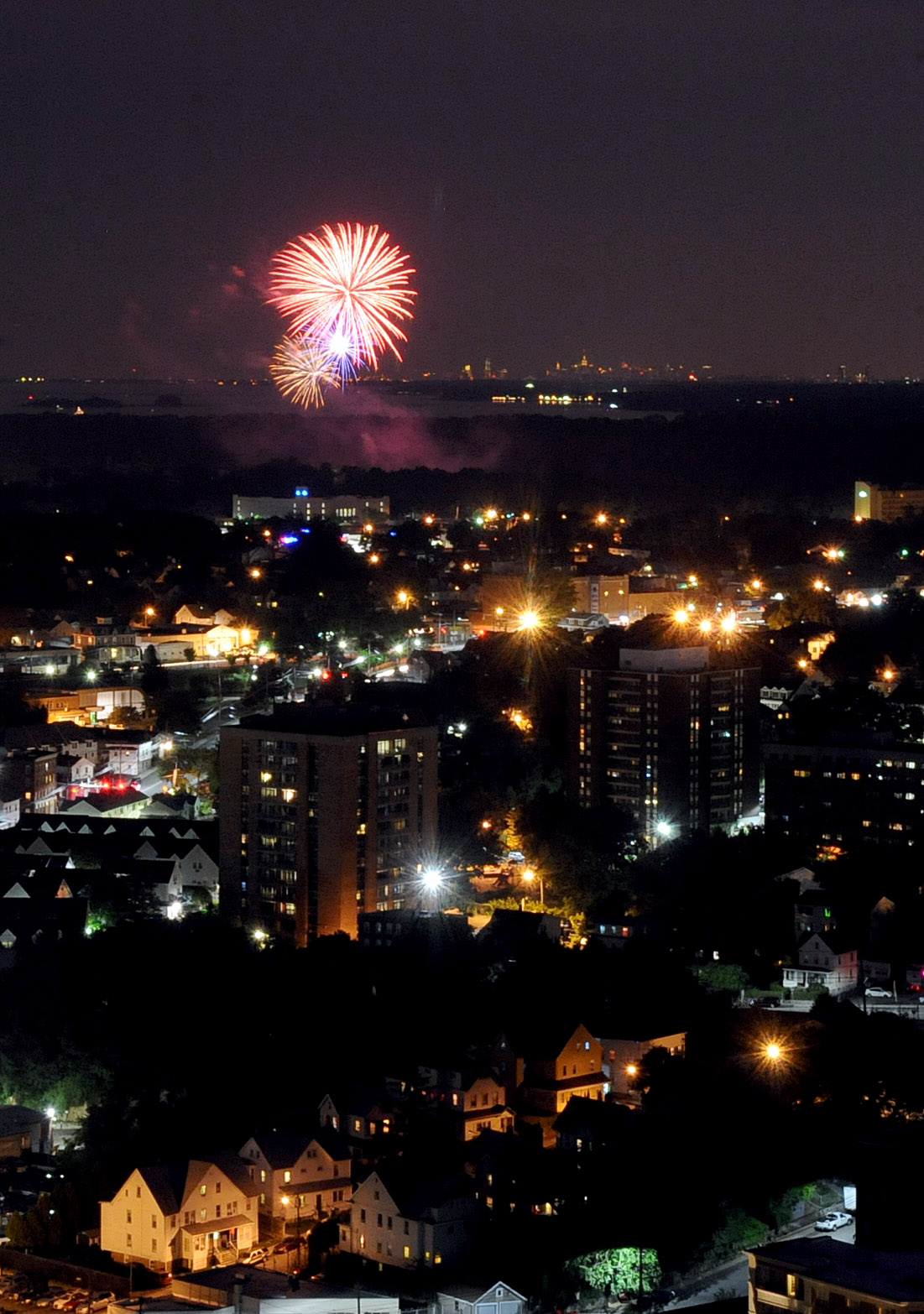 Dual fireworks displays