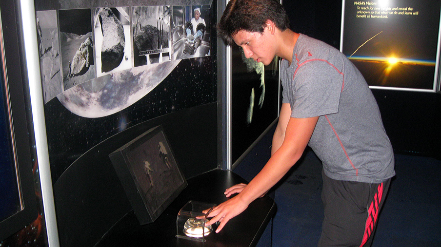 Moon material exhibit rocks museum