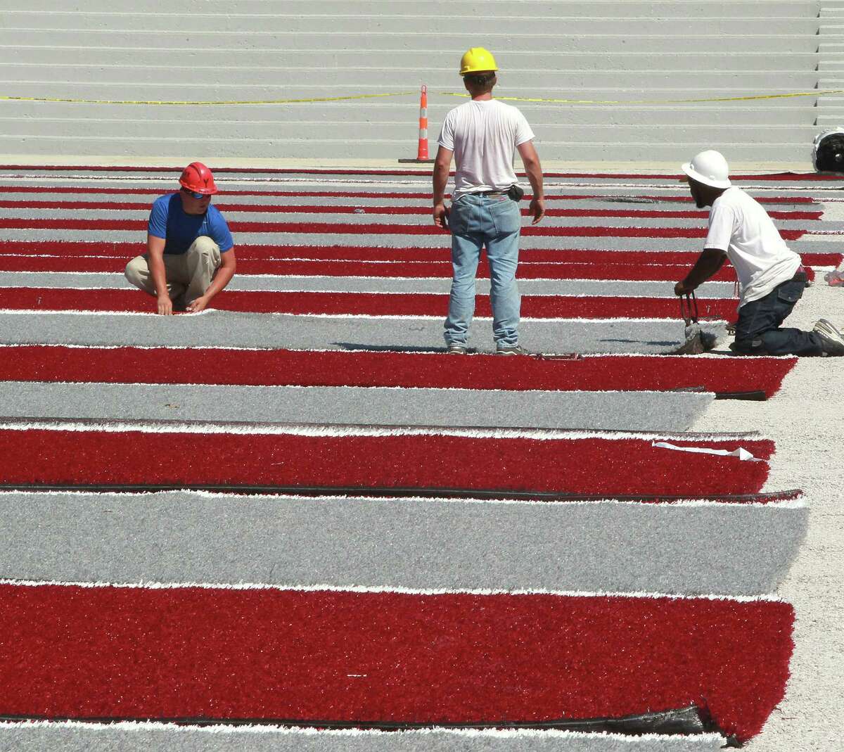Football field's unusual colors