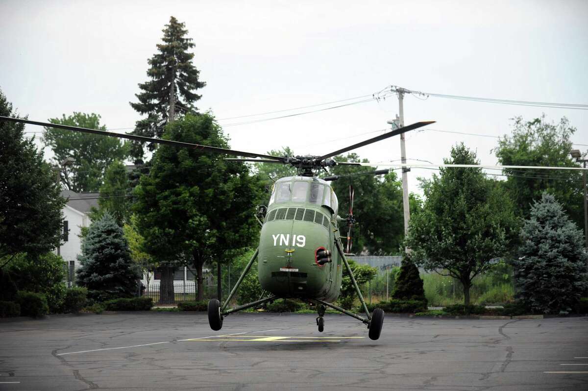 Vintage Sikorsky helicopter visits Bridgeport