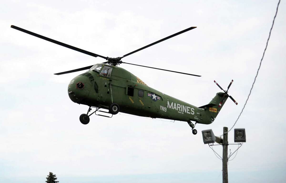 Vintage Sikorsky helicopter visits Bridgeport