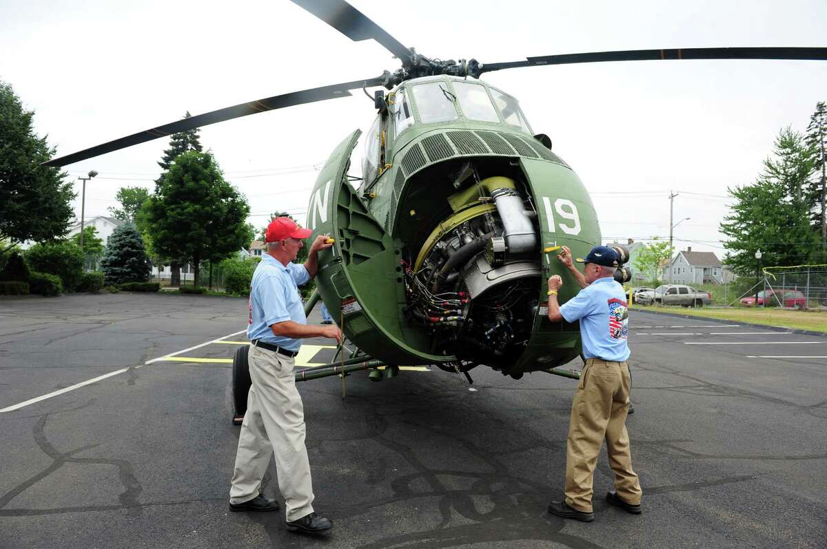 Vintage Sikorsky helicopter visits Bridgeport
