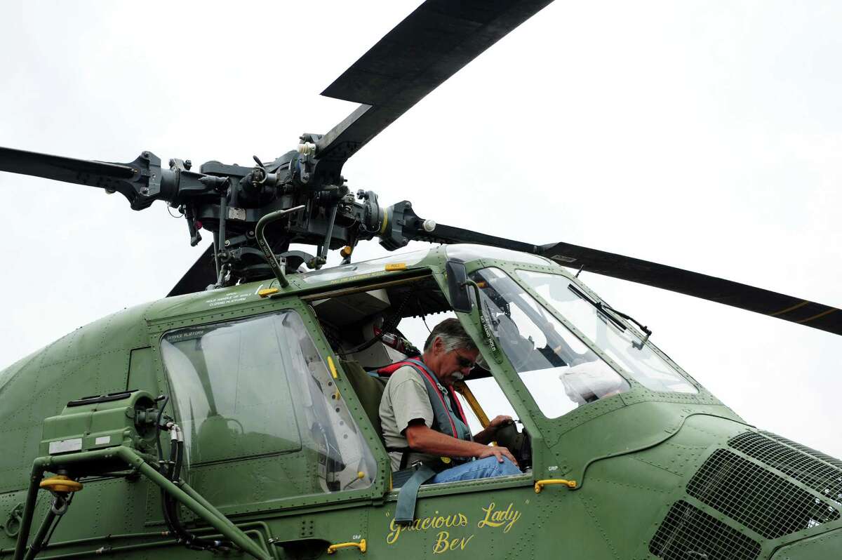 Vintage Sikorsky helicopter visits Bridgeport