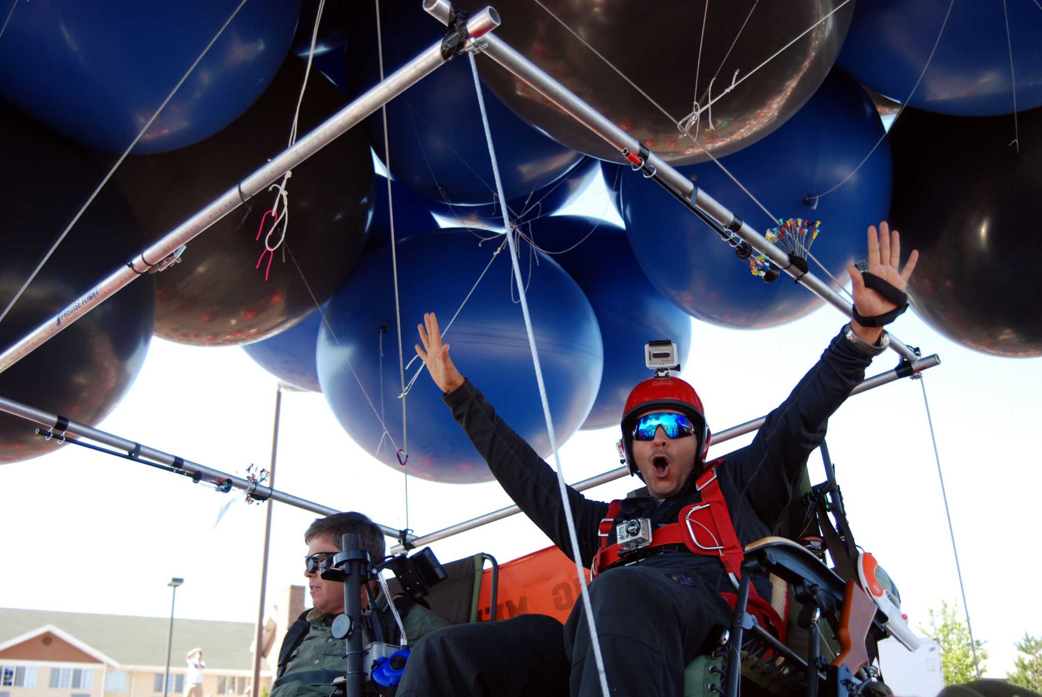 Weather stops tandem lawn chair balloon flight