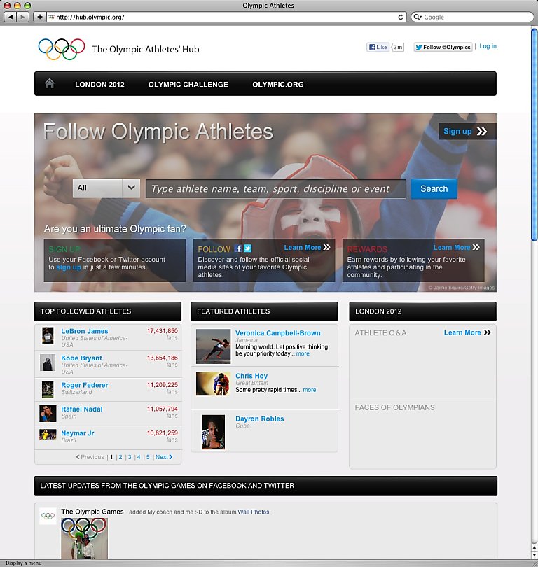 Hub.Olympic.org is website of the week