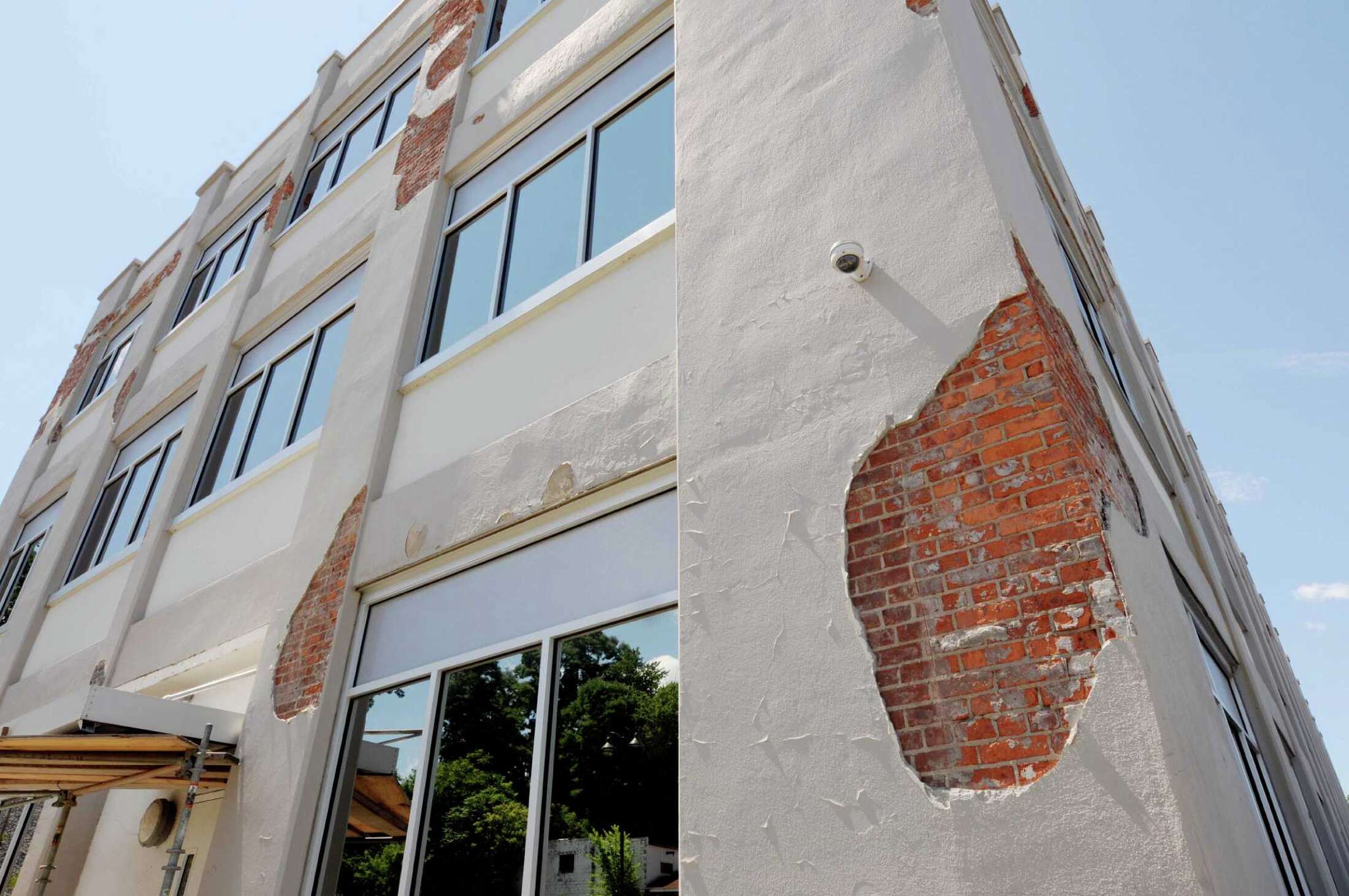 Falling facade spurs action