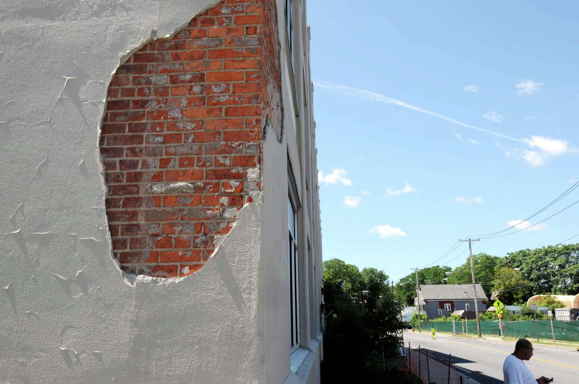 Falling facade spurs action