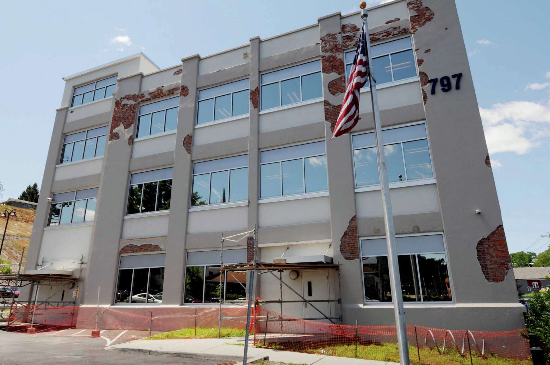 Falling facade spurs action