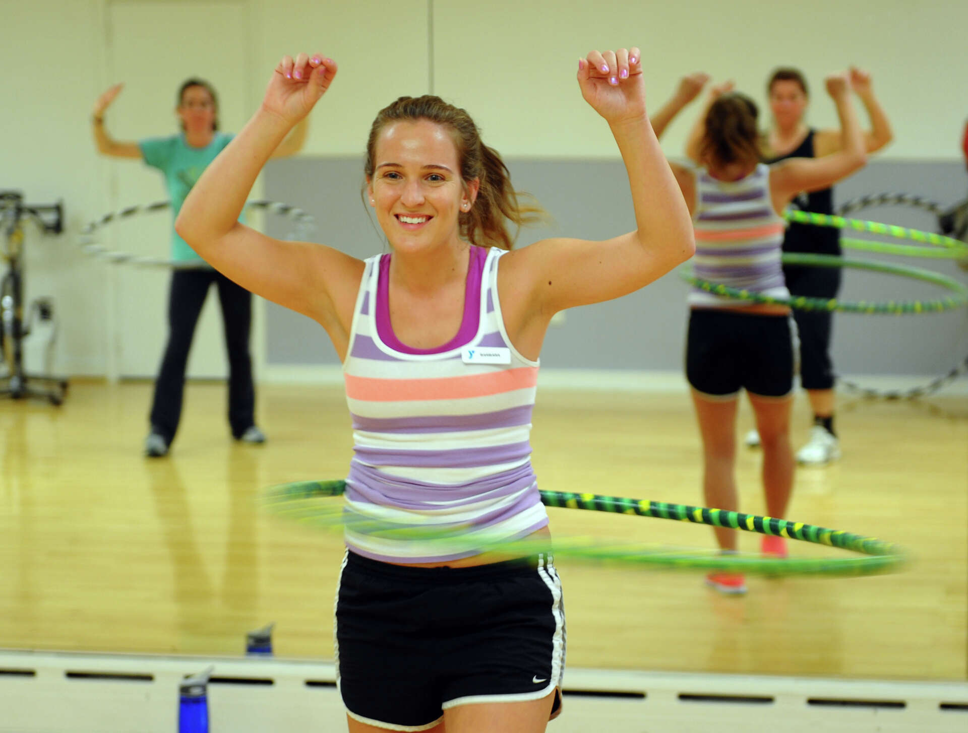 Hula hoops help spin one's body into shape