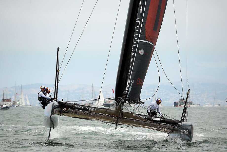Spithill, Oracle is lead yacht on bay - SFGate