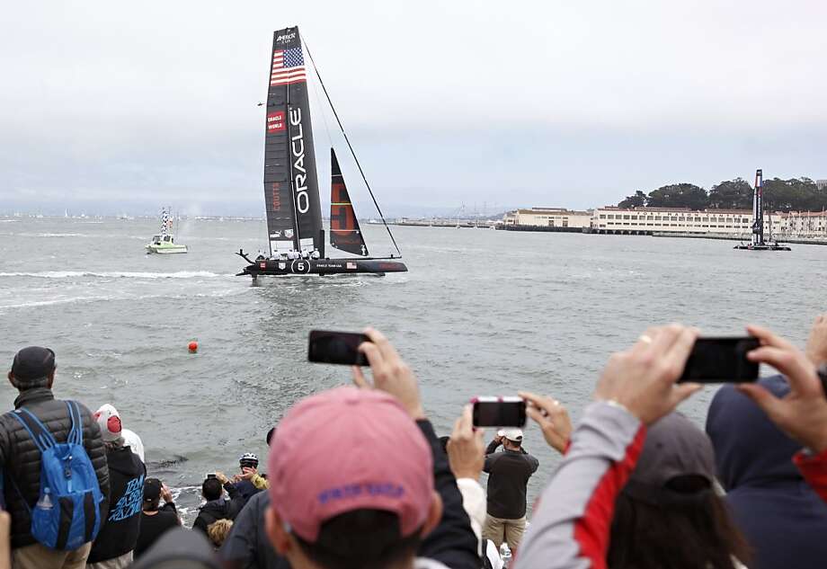Spithill, Oracle is lead yacht on bay - SFGate