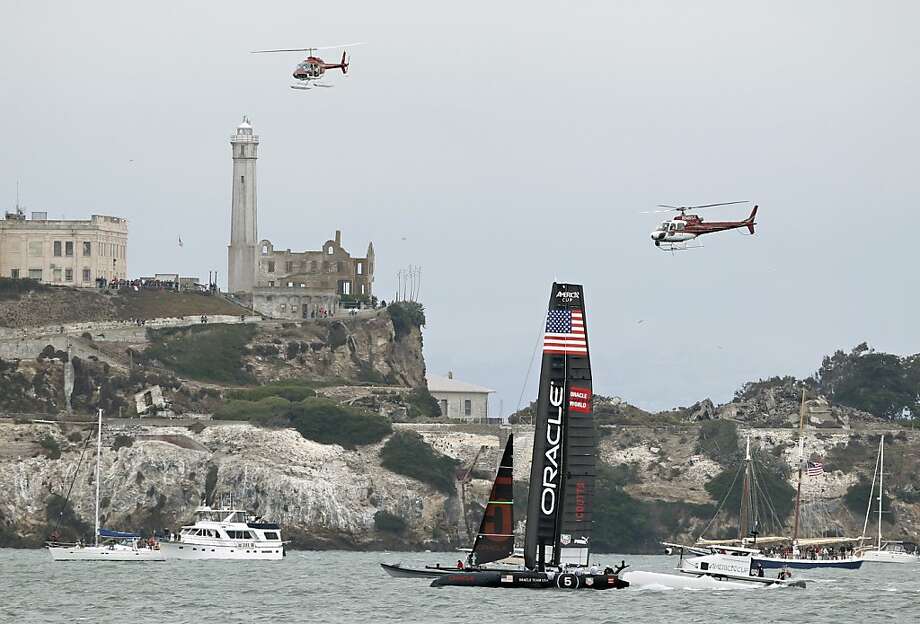 Spithill, Oracle is lead yacht on bay - SFGate