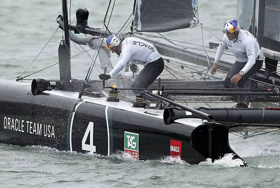 Spithill, Oracle is lead yacht on bay - SFGate