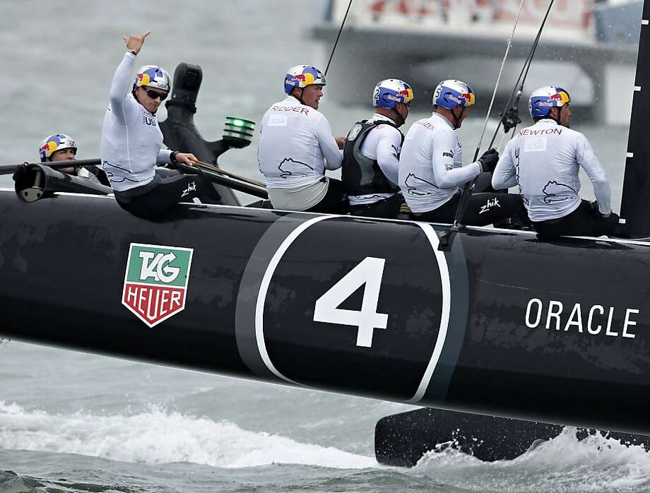 Spithill, Oracle is lead yacht on bay - SFGate