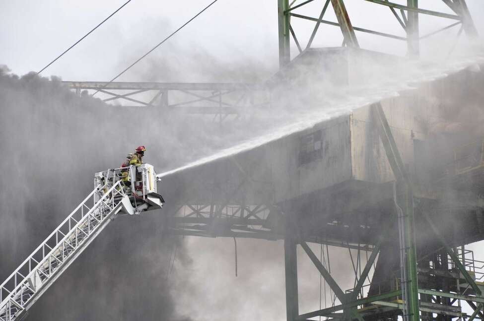 Conveyor belt fire at cement plant