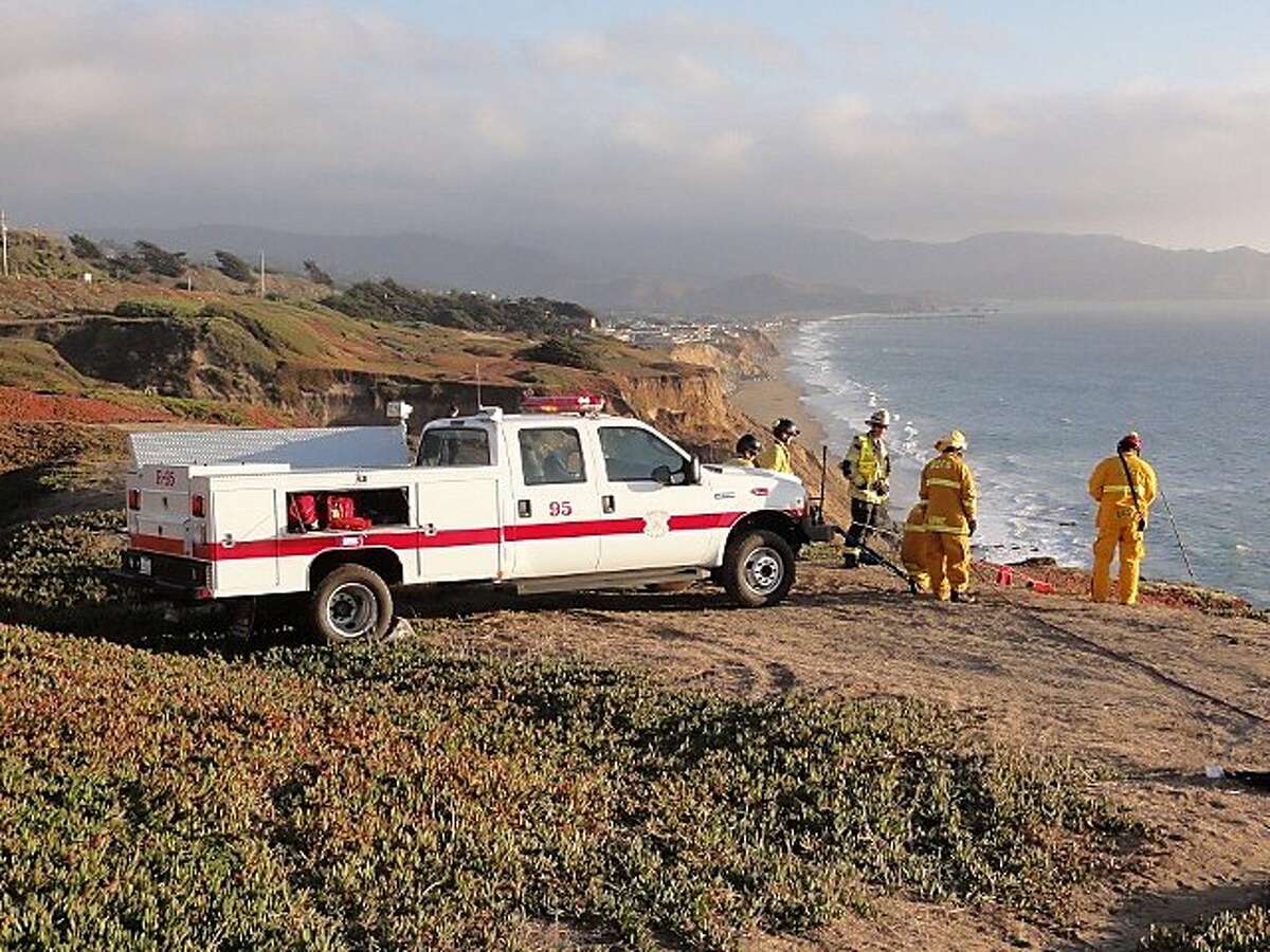 Cyclist rescued after falling off cliff
