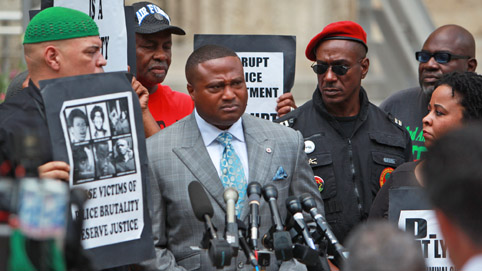 Activists protest at City Hall over HPD amputee shooting