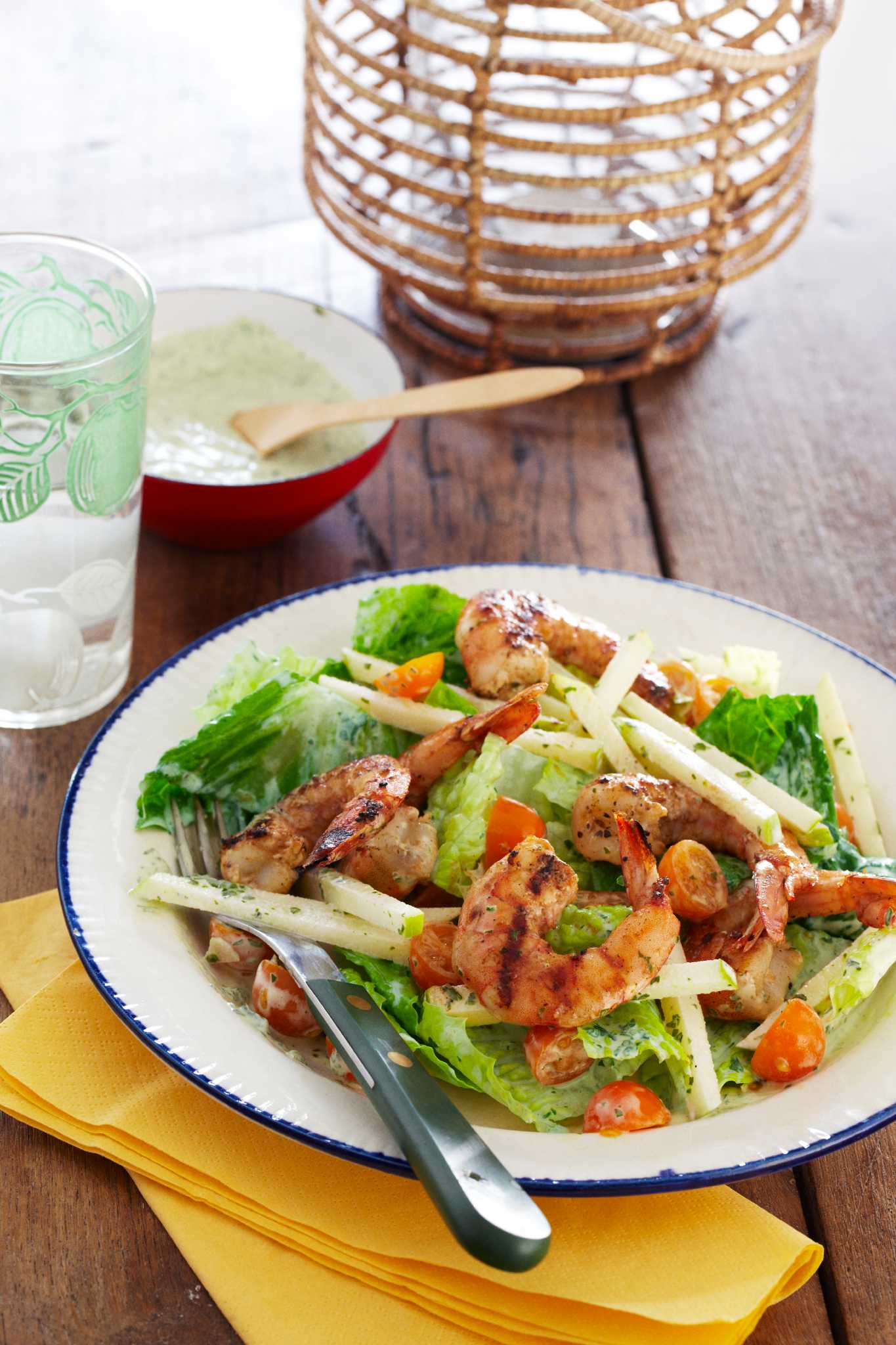 Shrimp with Apple-Tomato Salad